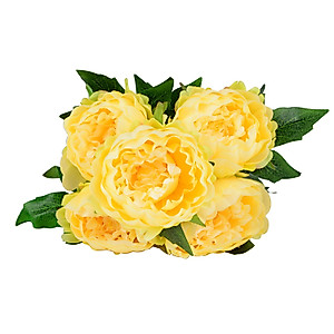 Hovebeaty Artificial Peony Silk Flowers Bouquet Home Wedding Decoration (deep Pink)