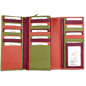 Felda Genuine Leather Ladies Purse Wallet - Large With 25 Card Slots