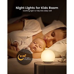 Morfone Night Light for Kids Baby Night Light with Soft Warm Light & Auto 8 Color Changing Dimmable Rechargeable Nursery Night Light with Touch Control & Timer Setting for Breastfeeding Up to 200H