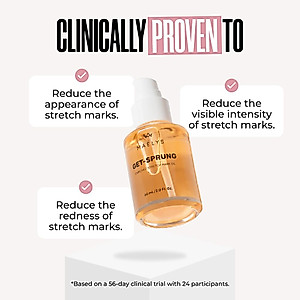 MAËLYS Cosmetics GET-SPRUNG Enriched Stretch Mark Oil - Body Oil for Stretch Marks - Fades Appearance & Reduces Visible Intensity
