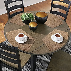 SHACOS Round Table Placemats Set of 4 Wedge Placemats Heat Resistant Round Table Mats Wipe Clean (4, Tan)
