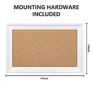 HBlife Cork Board Bulletin Board 11 x 17 inch with White Frame Rectangle Decorative Hanging Pin Board Perfect Decor for Office & Home,Message Board or Vision Board