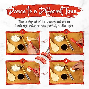 Sushi Making Kit - Premium Kanpeki Living 22 Piece Sushi Set With Chef Knife, Bamboo Mat, Bazooka Roller, Rice Mold Rice Paddle and Spreader Chopsticks eBook DIY Sushi Maker Kit for Beginners and Pros