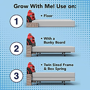 Simplay3 Monster Truck Headboard, Twin Size Plastic Car Bed Headboard for Kids, Toddlers and Boys with Toy Car Storage - Red, Made in USA