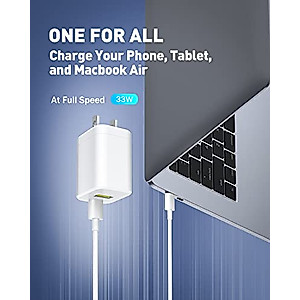 USB C Wall Charger,USB C Charger Block,Fast Charger Block Compatible for Samsung Galaxy S23 S22 Ultra S21 S20+ Watch 5 A71 A20 A14 A23,33W Dual Port for iPhone 14 13 12 Pro Max Apple Watch Series 8