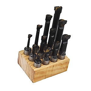 WFLNHB 12Pcs 5/8 Inch Boring Bar Set Carbide Tipped Bars 5/8 Inch Shank Lathe Tool