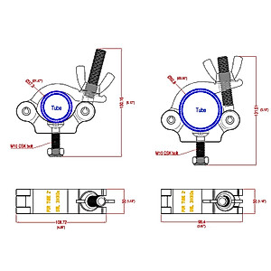 MFL. Heavy Duty Truss Clamp, 660 lb Aluminum Alloy DJ Light Clamps, Fits 1.5-2.0 Inch Truss for Stage Lighting Projector Par Lights, Pack of 4