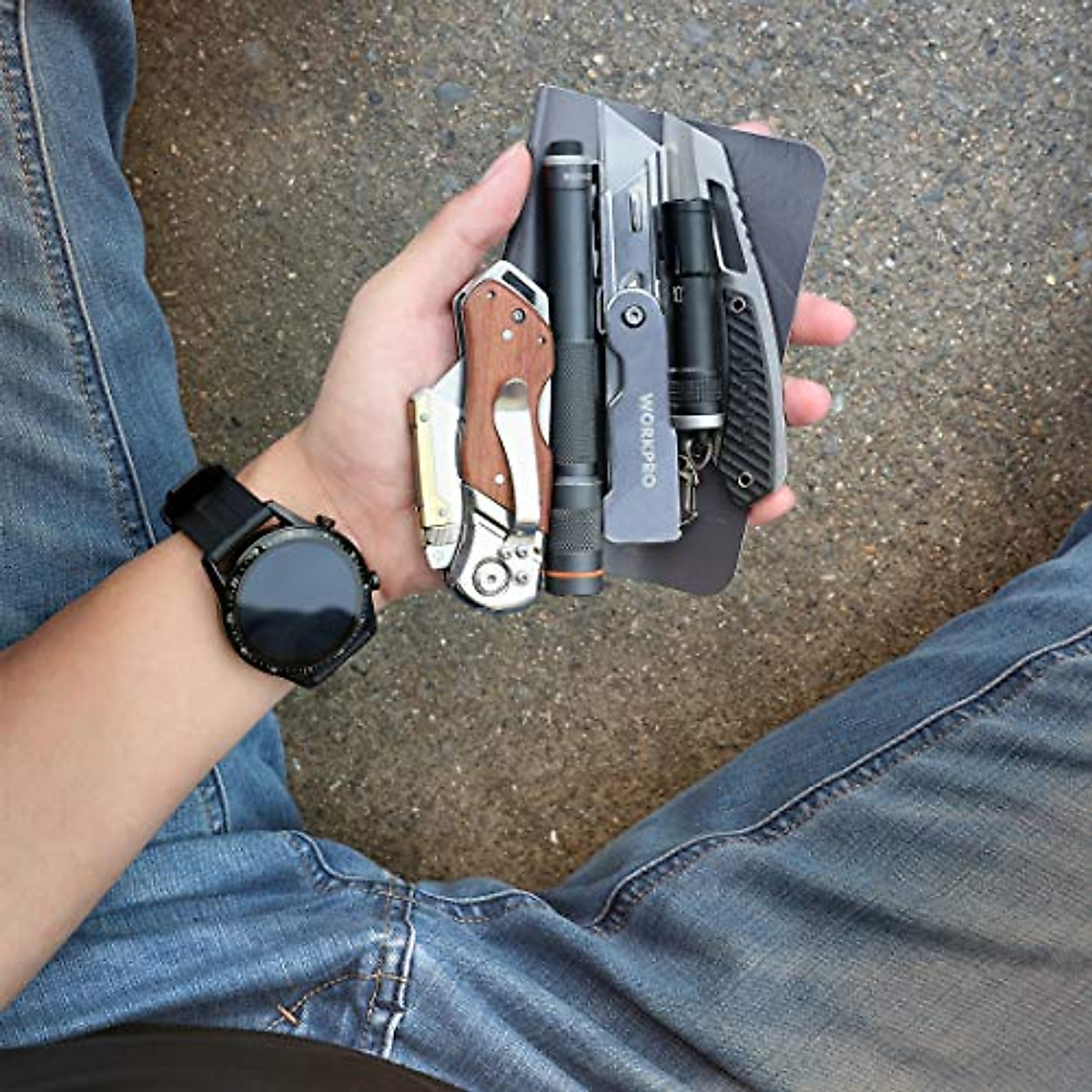 WORKPRO 3-Piece Quick Change Folding Pocket Utility Knife Set with Belt Clip