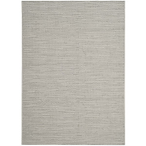 SAFAVIEH Courtyard Collection 4' x 5'7" Light Grey CY6576 Indoor/ Outdoor Waterproof Easy-Cleaning Patio Backyard Mudroom Accent-Rug