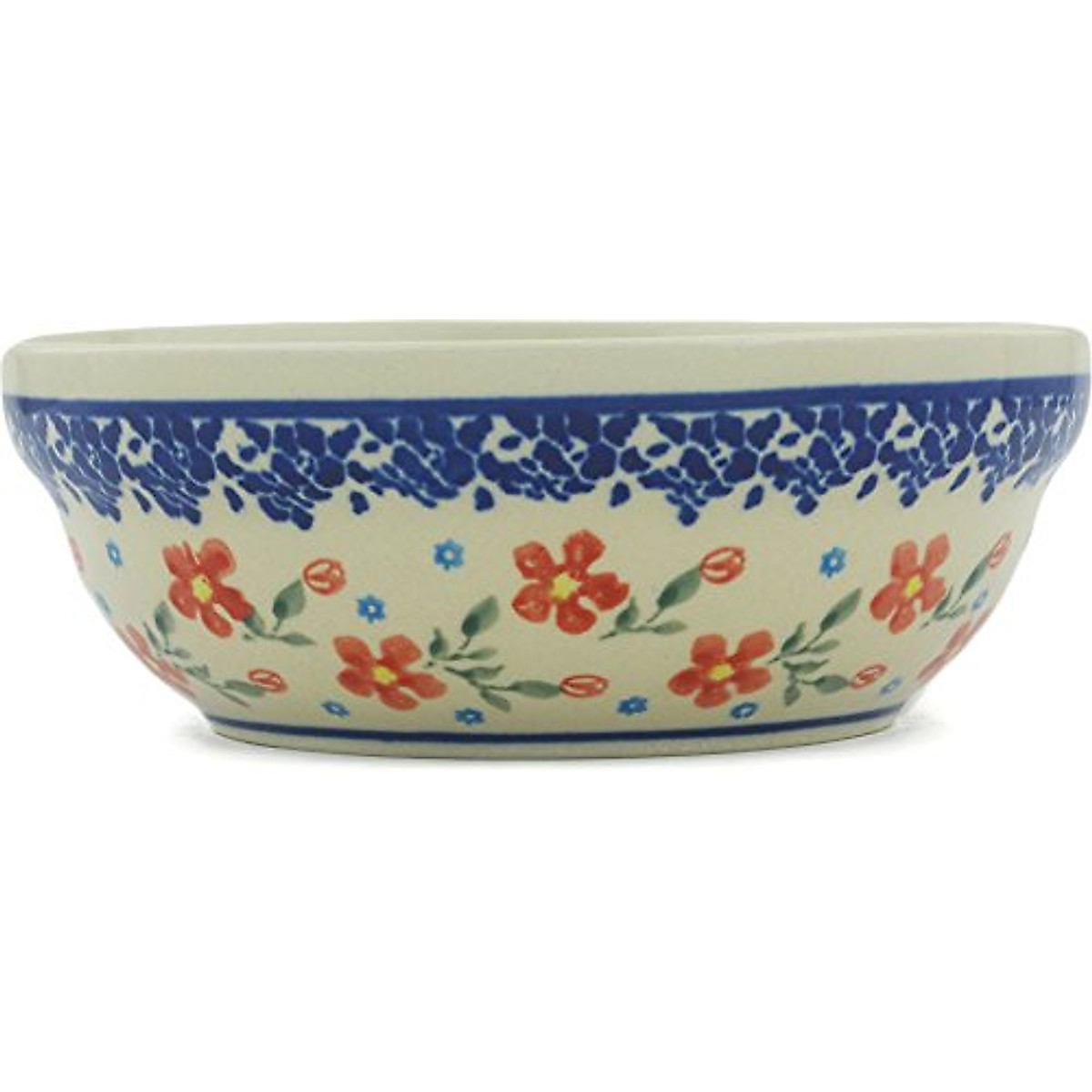 Polish Pottery 6½-inch Bowl (Country Garden Theme) + Certificate of Authenticity
