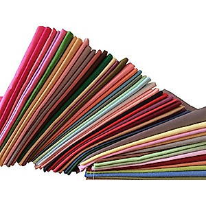 longshine-us 25pcs Solid Colors Premium Cotton Craft Fabric Bundle Squares Patchwork Lint DIY Sewing Scrapbooking Quilting Dot Pattern Artcraft (10" x 10")