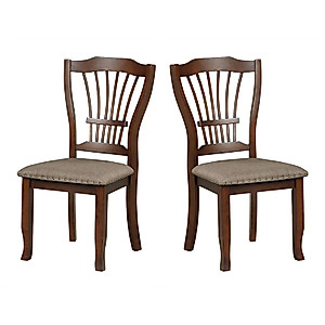 Liveasy Furniture Dining Room Set with Oval Extendable Dining Table and Chairs in Espresso (Dining for 6)