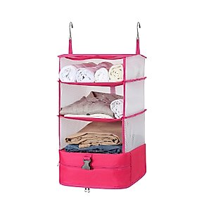YCWIWO Travel Hanging Shelves, Hanging Packing Cubes for Travel, Luggage Storage Organizer, Carry-On Closet for Suitcase