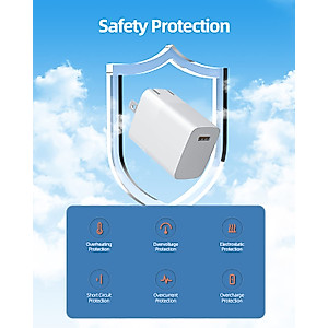 Foldable 20W Fast Charging for Google Pixel Charger- (Compatible with Pixel 8 8 pro 7 7a 7 Pro 6 6a 6Pro 5 5a 4a 4 3 3a 2 XL 2XL 3XL 4XL and 6Ft Charging Block Cable Power Cord) (White)