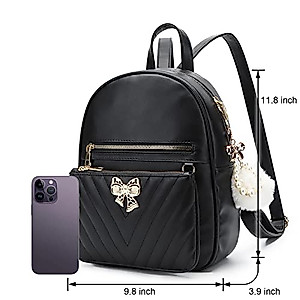 I IHAYNER Women Backpack Purse Mini Backpack for Girls 2 PCS Designer Chain Shoulder Bag PU Leather Travel bag with Detachable Handbags Pink