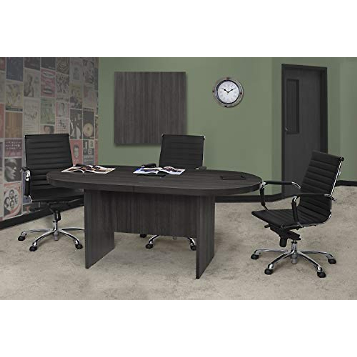 Regency Legacy Racetrack Conference Table with Tabletop Power & Data Port, 71", Ash Grey