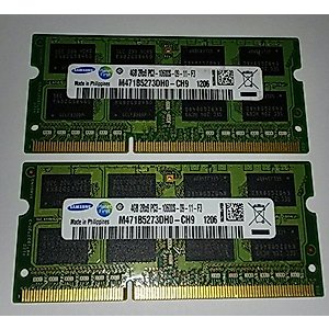 8GB RAM Kit (2x4GB) Samsung DDR3 1333mhz SODIMM Notebook Memory Laptop PC3-10600s M471B5273DH0-CH9