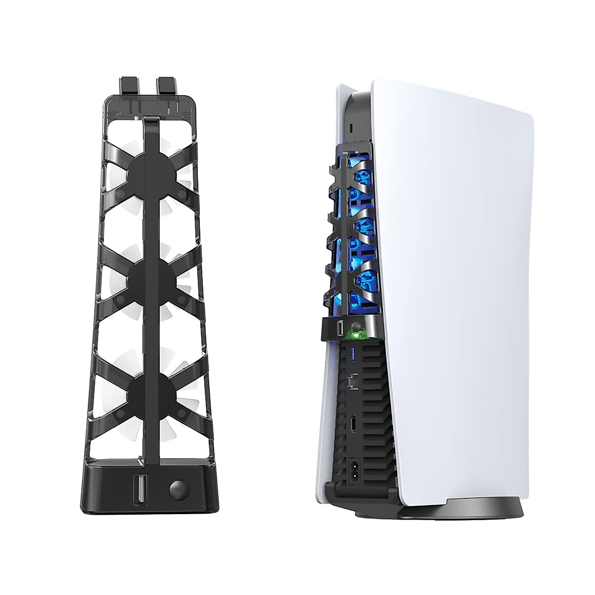 PS5 Auto Fan, External ElecGear USB Turbo Fan with Car Temperature Sensor for PlayStation 5 Ultra HD and Digital