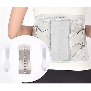 Self-Heating Back Brace For Lower Back Pain Relief Lumbar Support Belt With 3 Removable Lumbar Pads And Support Plates Women Men Sciatica Scoliosis Herniated Disc Breathable Grey ( Size : XL/X-Large )