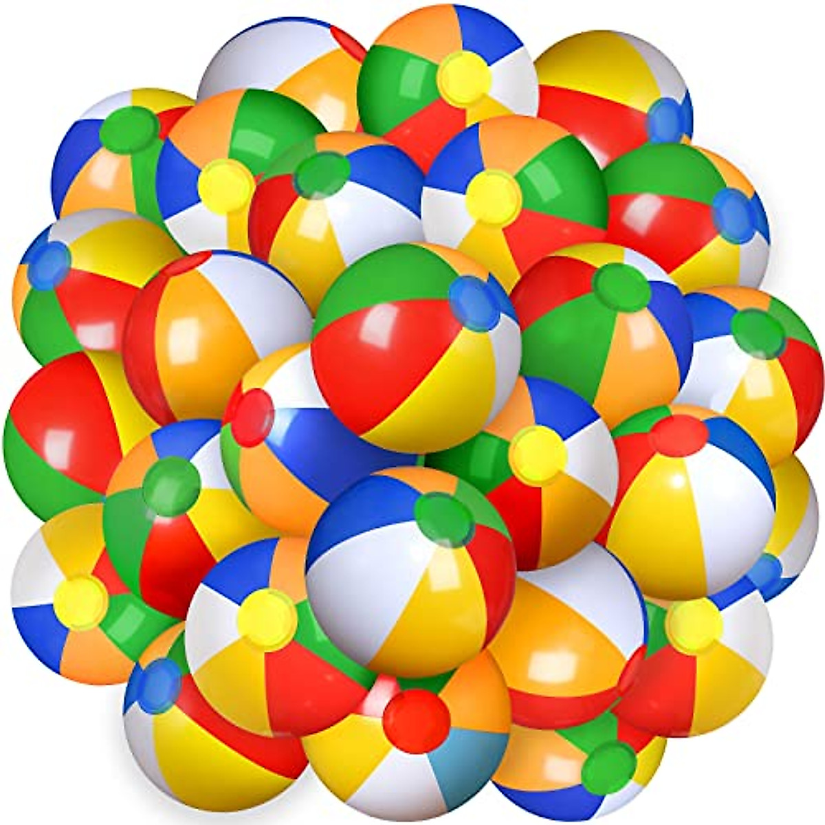 24 Pcs Inflatable Beach Balls 20" 16'' Rainbow Beach Ball Pool Party Toys Summer Outdoor Games Activities for Adults Swimming Pool Hawaiian Water Toys