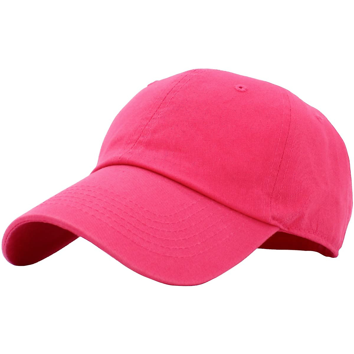 KB-LOW HPK Classic Cotton Dad Hat Adjustable Plain Cap. Polo Style Low Profile (Unstructured) (Classic) Hot Pink Adjustable