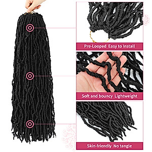 Faux Locs Crochet Hair 24 Inch 8 Packs Soft Locs Crochet Locs Crochet Faux Locs New Faux Locs Pre Looped Curly Wave Butterfly Locs Crochet Hair For Black Women (24 Inch,1B)