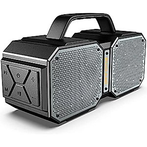 BUGANI Bluetooth Speaker, SHOCKW Portable Bluetooth Speaker, Bluetooth 5.3, Waterproof, Wireless Speakers, 60W Super Power, Outdoor Speaker, Black(New Model)