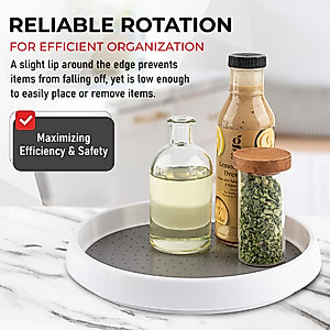 Oizeir 10 Inch Lazy Susan Set of 4 - Non-Skid Turntable for Cabinet to Maximize Storage and Simplify Accessibility in Kitchen, Bathroom, and Pantry Spaces (White)