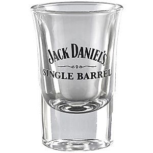 Jack Daniel's Licensed Barware Single Barrel Shot Glass, 1 oz, Clear
