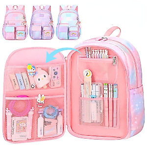 Mylshbest Rainbow Backpack for Girls, Large Capacity Student Laptop Backpacks BookBag Casual Travel Princess Daypack