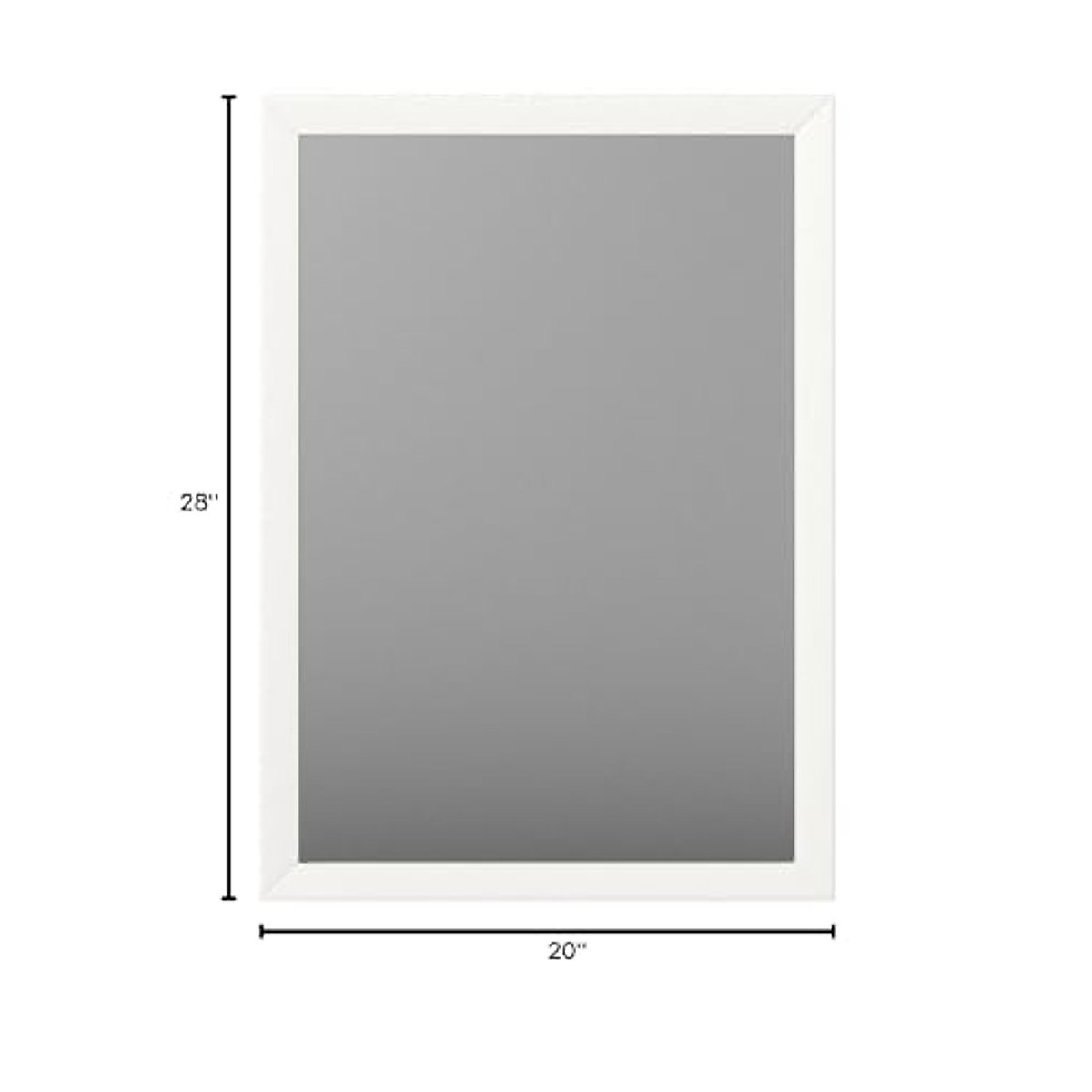 Amazon Basics Rectangular Wall Mount Mirror 20" x 28", Standard Trim, White