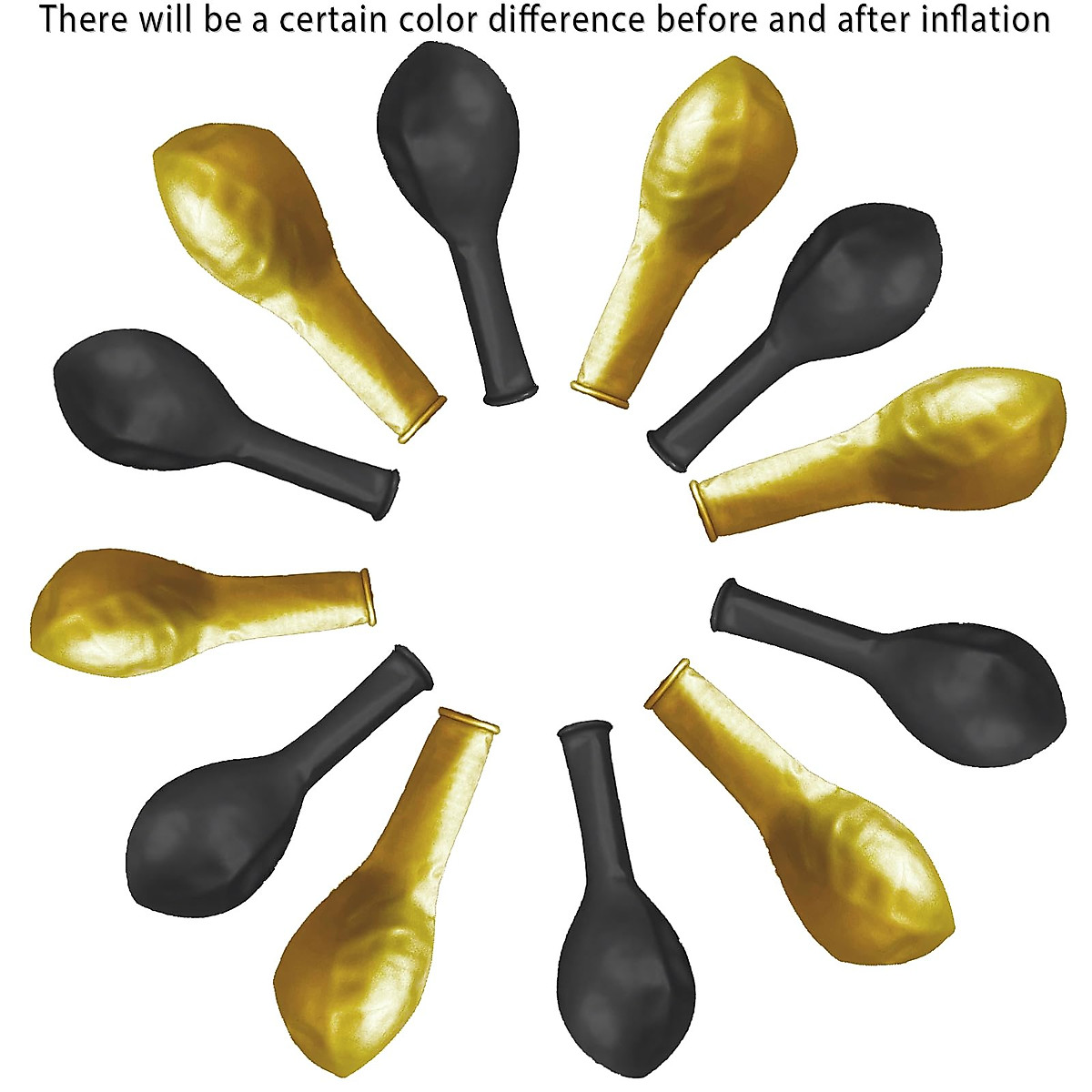 Black and Gold Balloons, 124pcs Black and Gold Balloons Garland Arch Kit for Birthday, Graduation, New Year, Anniversary Party Decorations