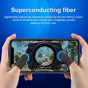 Gaweb Gaming Finger Covers Sweat Proof Breathable 0.98MM Thin Mobile Game Controller Fingertips Sleeves Thumb Gloves Red A
