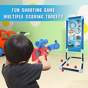 OleFun Shooting Game Toy for Age 6, 7, 8,9,10+ Years Old Kids, Boys - 2 Foam Ball Popper Air Guns & Shooting Target & 24 Foam Balls - Ideal Gift