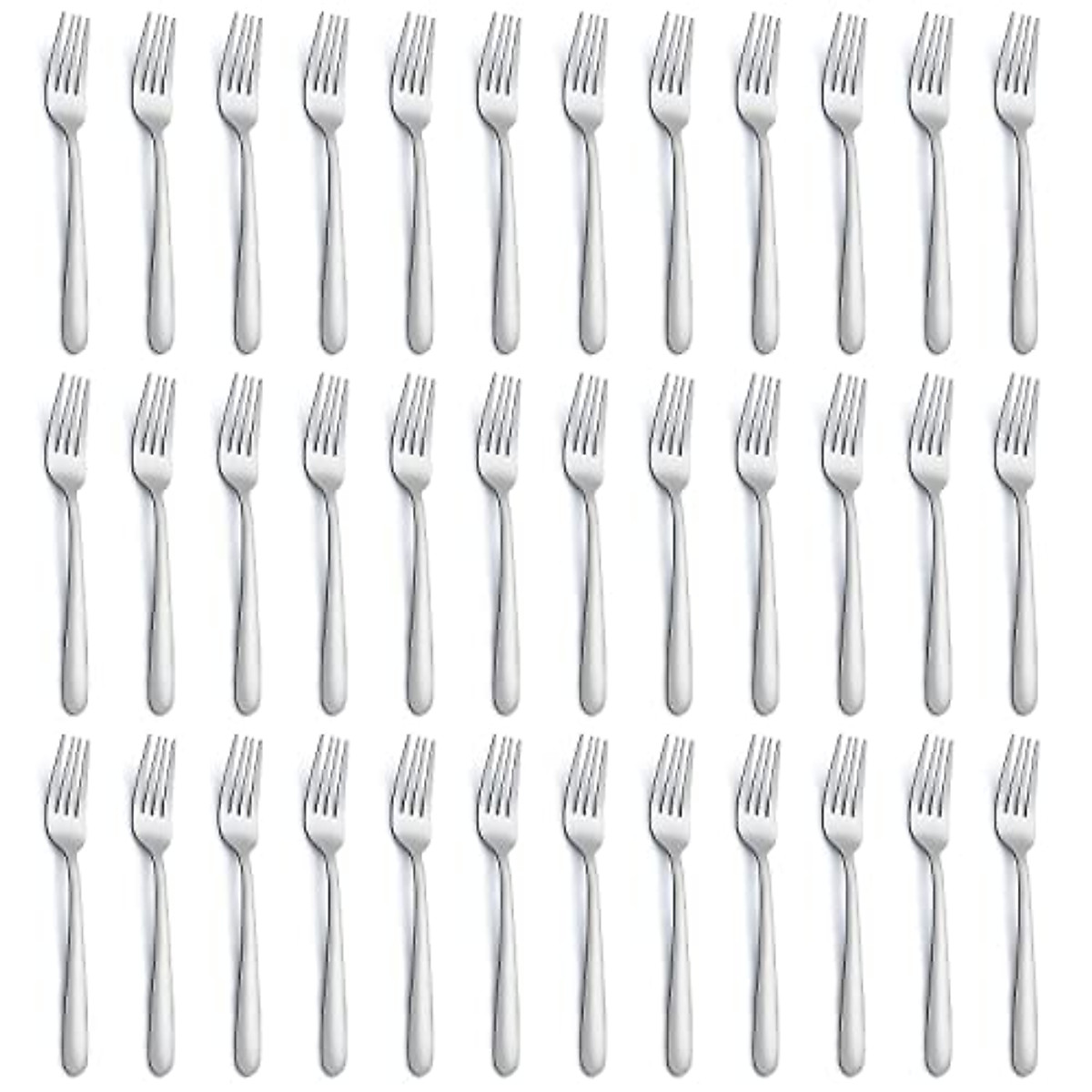 Gymdin 36 Pieces Salad Forks Set, 7 Inches Small Forks Silverware, Food Grade Stainless Steel Dessert Forks Set, Mirror Polished & Dishwasher Safe, Metal Forks Set Use for Tasting Cakes and Fruits