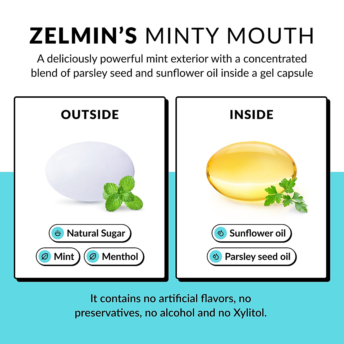 Zelmin's Minty Mouth Breath Freshener - (3 Pack) Long Lasting Bad Breath Treatment for Adults, Instant Freshness Helps with Dry Mouth, Natural Breath Mints for Travel, Alcohol-Free, Keto, Gluten-Free