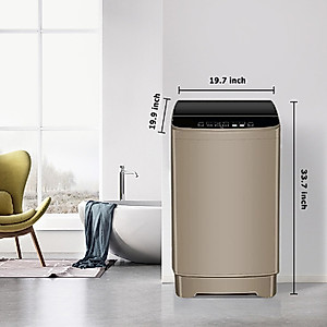 AXUTL Washing Machine Washer Machine 1.25cu.ft Apartment Dorm Laundry Compact Portable Washer Gold Full Automatic, 8 Water Levels, 10 Wash Programs