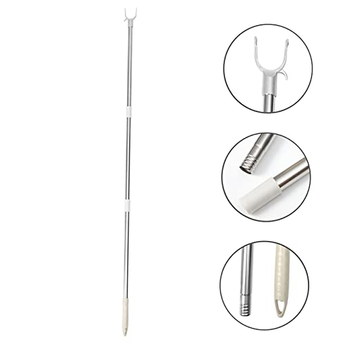 BUGUUYO Stitching Clothes Rail Coat Hooks Heavy Duty Retractable Clothesline Heavy Duty Light Stand Closet Hooks Clothesline Prop Pole Heavy Duty Hangers Splicing Clothing Pole Metal Guide