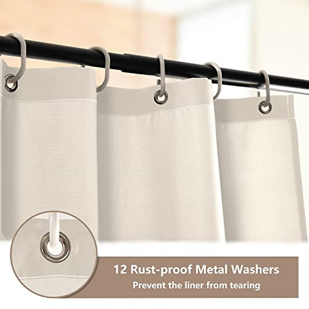 Oyihfvs Moose Wild Deer Silhouette Isolated 4 Pcs Shower Curtain with Matching Doormat Sets, Bath Curtain with Rugs(Bath Mat, U Shape Mat, Toilet Lid Cover Mat) with Hooks