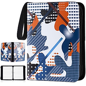 Trading Card Binder Card Holder, 900 Cards with 50 Removable Sleeves 9 Pocket, PU leather Card Collection Binder Album Holder Game Cards Binder for Boys Girls Toys Gift (Black)