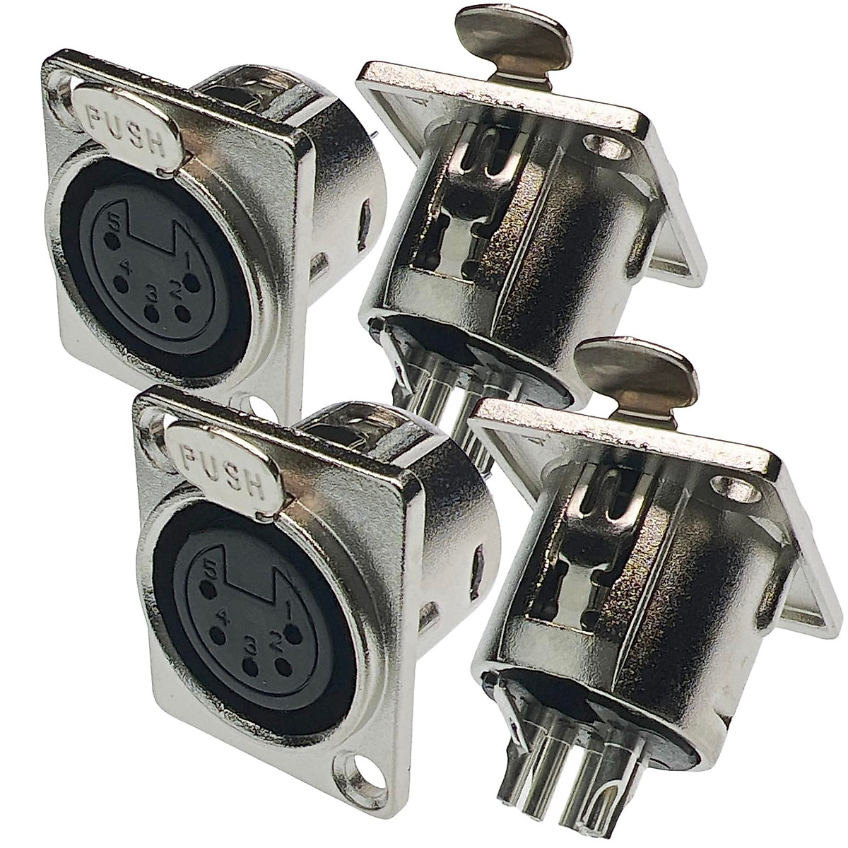 CESS 5 Pin XLR Female Socket Connector Panel/Chassis Mount (jcx) (4 Pack)