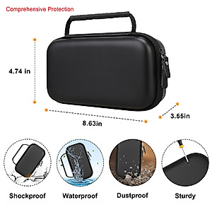 Elonbo Carrying Case for NIIMBOT B21 / B1 Label Maker Machine, Portable Mini Wireless Bluetooth Label Printer Travel Bag, Small Handheld Labeler Storage Holder, Mesh Pocket Fits Label Paper, Black