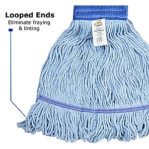 Bristles 3041 Commercial Mop Head Replacement, Looped End, Medium, Cotton