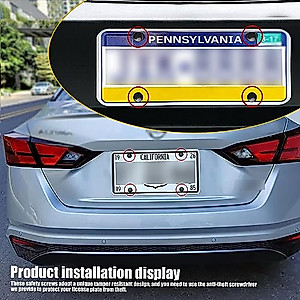 Hawyet 20 PCS American Standard License Plate Frame Screw Accessories, Car License Plate Frame Screw Kit, License Plate Screw Buckle Matching Screws, Suitable for Most Models (Black)