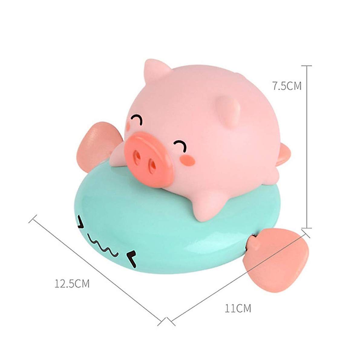 BARTIDO Baby Bath Toys, Kids Bath Toys for Toddlers 1-3, Mold Free Wind Up Pull & Go Pool Swimming Animals Fish& Pig Whale Water Spray Bathtub Squirter Toys for Kids Toddlers Boys Girls Age 2-4