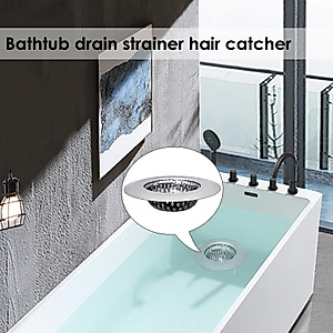 Huntonry Small Bathroom Sink Strainer, Small Drain Hair Catcher for Shower Bath Tub Laundry Sink, Stainless Steel Drain Basket, 2.90" Top / 1.50" Basket and 2.12" Top / 1.15" Basket, 2-Pack
