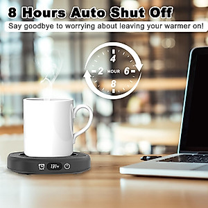Candle Warmer, Auto Shut Off Large Candle Warmer Plate with Timer, Coffee Mug Warmer Cup Warmer for Desk, Electric Smart Beverage Warmer with 3 Temperature Settings Touch Switch for Office/Home