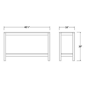 Cambridge Casual Solid Wood West Lake Outdoor Console Table, Weathered Gray