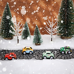 15 Pcs Christmas Village Accessories Including Artificial Snow Frost Trees Artificial Fake Snow Blanket Bare Branch Trees Accessory Cobblestone Street Accessory Figurine Village Displays for Houses