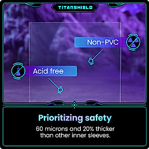 TitanShield 1000 Premium 60-Microns Ultra Clear Standard Size Perfect Exact Fit Inner Card Sleeves. Perfect for Double-sleeving and Compatible with Pokemon Cards MTG Magic The Gathering Lorcana